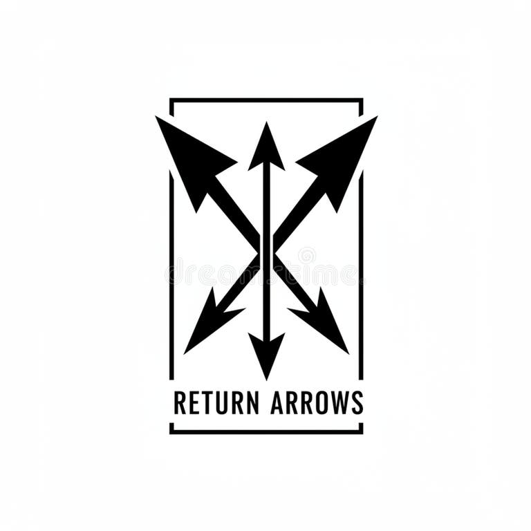 Black Silhouette of Four Interlocking Arrows Pointing Outward in a ...