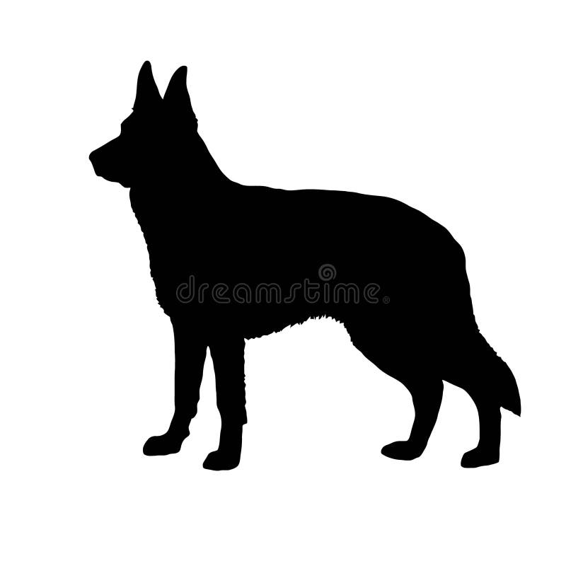 Black Silhouette German Shepherd Dog Stock Illustrations – 2,159 Black ...