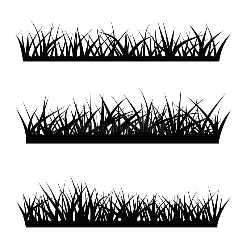 Black silhouette of grass stock vector. Illustration of field - 102062457
