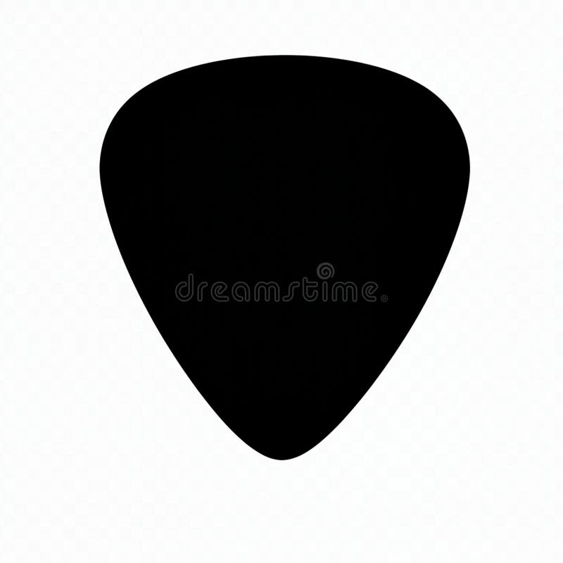 Black Silhouette of a Guitar Pick, Shaped Like an Isosceles Triangle ...