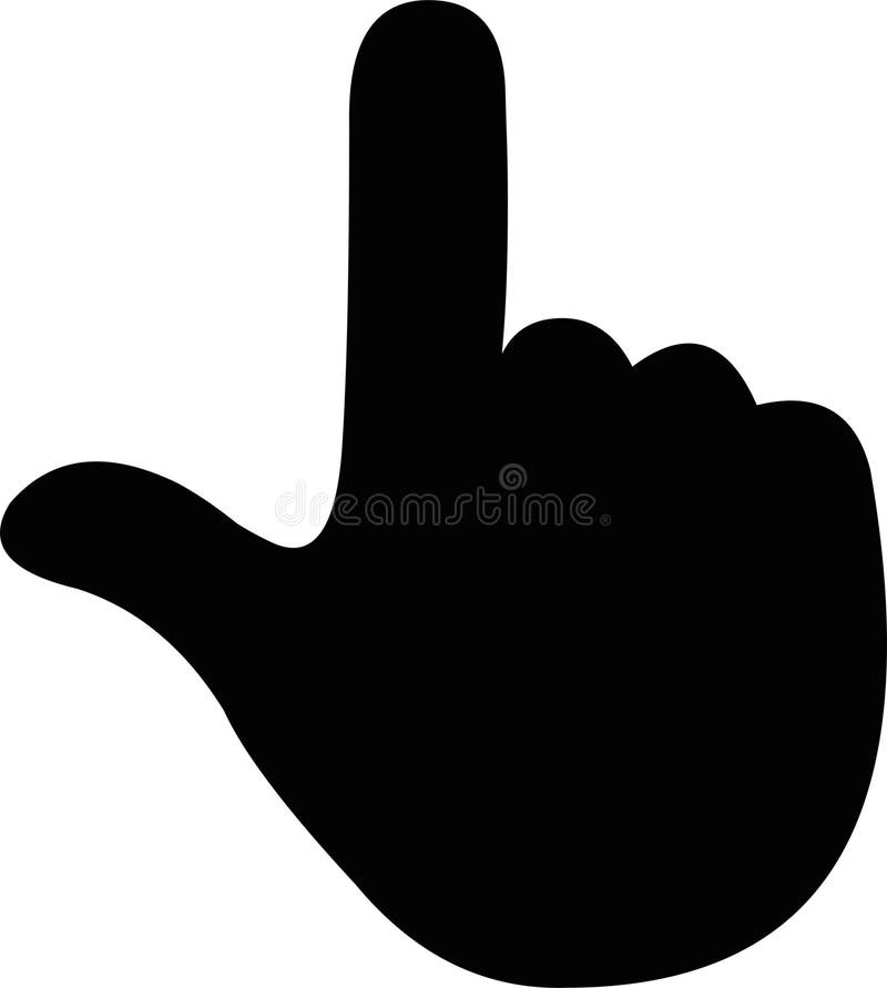Black Silhouette Hand Finger Pointing Up Stock Vector - Illustration of ...