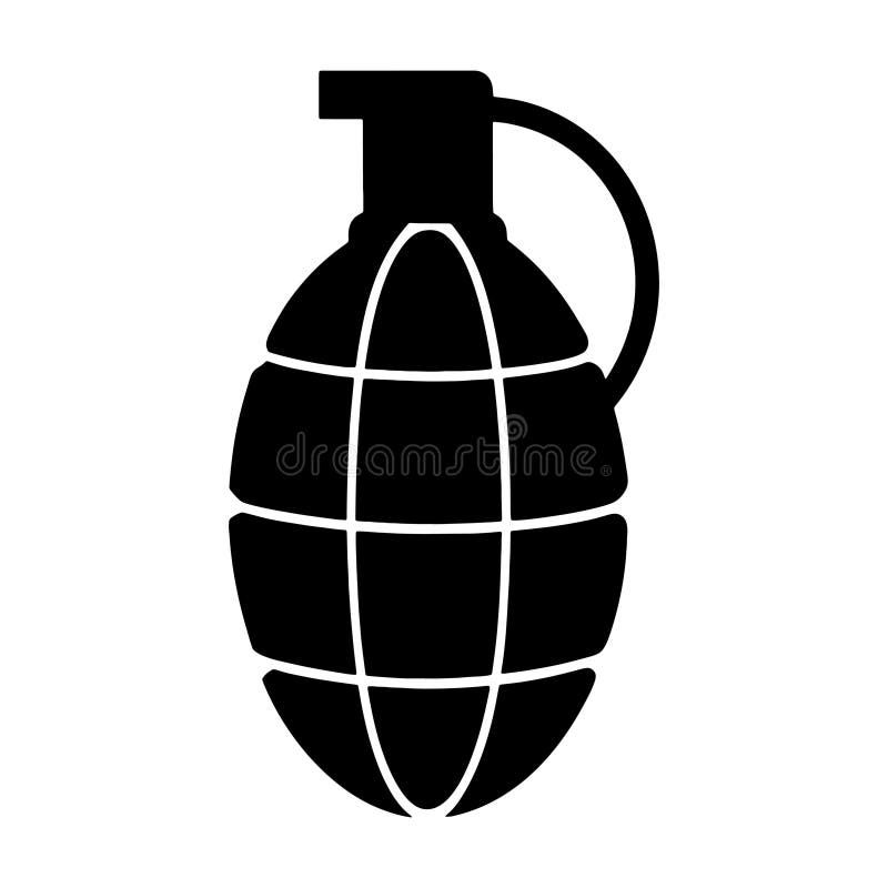 Grenade Silhouette Vector on a White Background Stock Vector ...