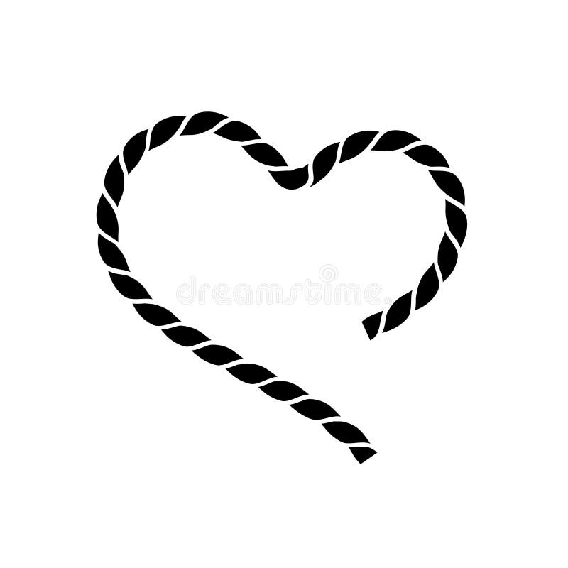Black Silhouette of Heart - Heart Symbol from a String Stock Vector ...
