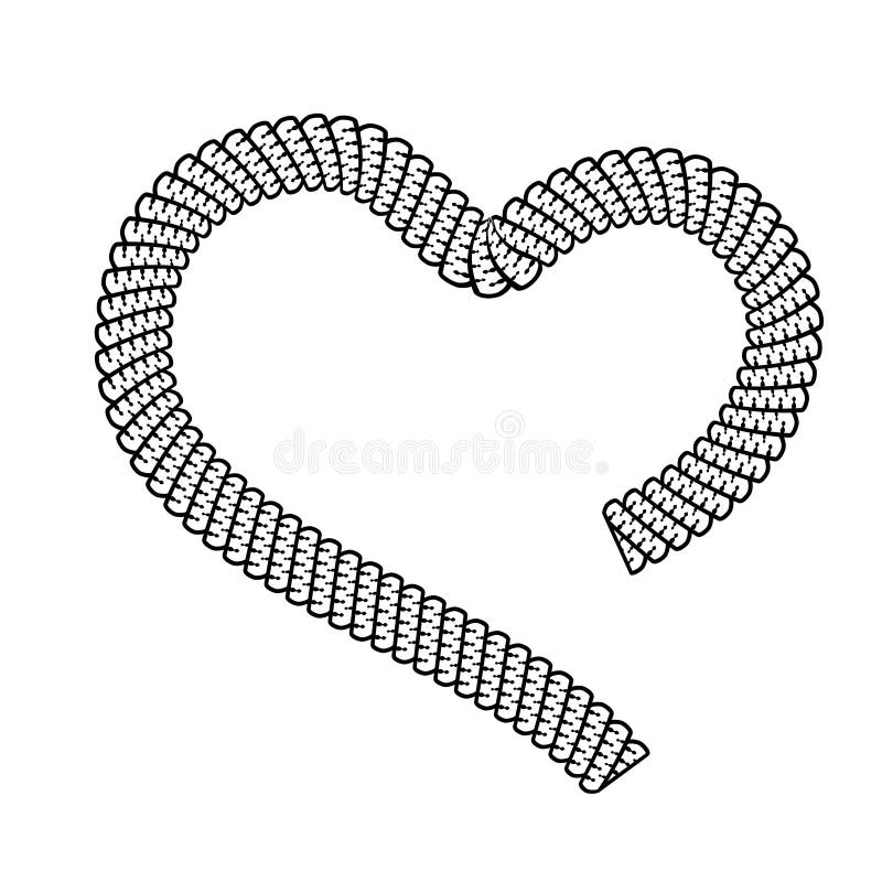 Black Silhouette of Heart - Heart Symbol from a String Stock Vector ...