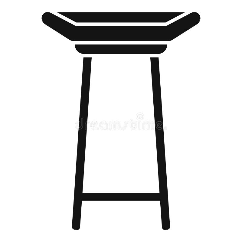 High Round Table Standing on Three Legs Icon Stock Vector ...