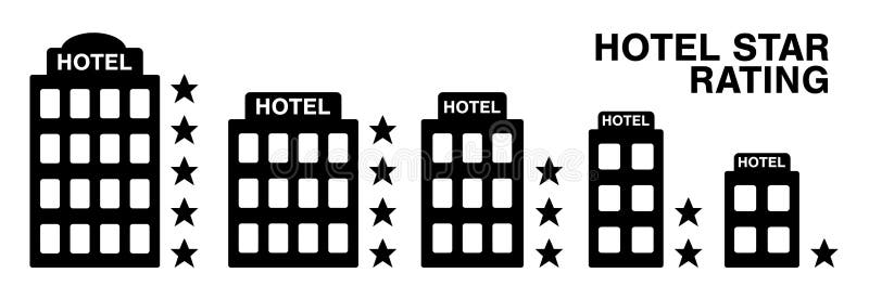 Black Silhouette Hotel Star Rating Vector Isolated Stock Vector ...