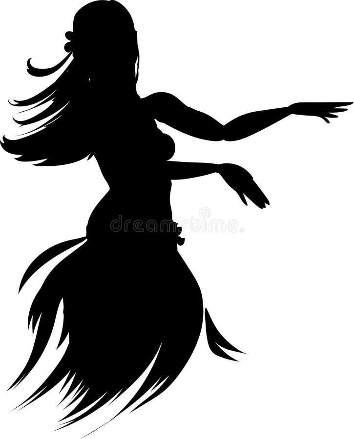 Black Silhouette of Hula Dancer Stock Vector - Illustration of female ...