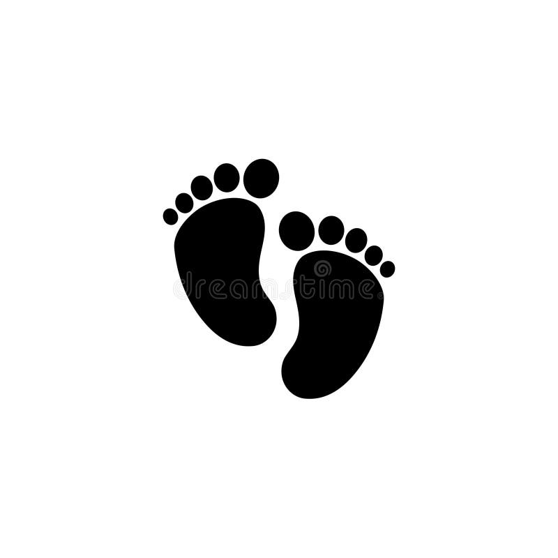 Black Silhouette of Human Footprints, Symbolizing Walking, Journey, and ...