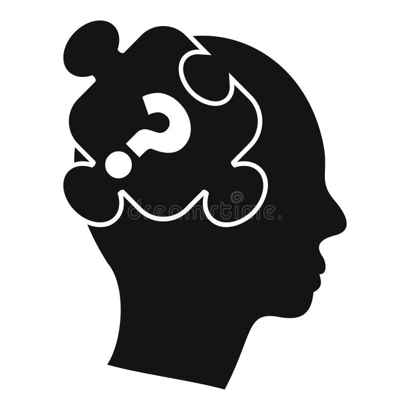 Human Head Silhouette with Question Mark Puzzle Thinking Concept Stock ...