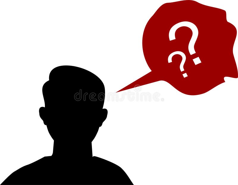 Black Silhouette Illustration of a Man S Shadow, with a Question Mark ...