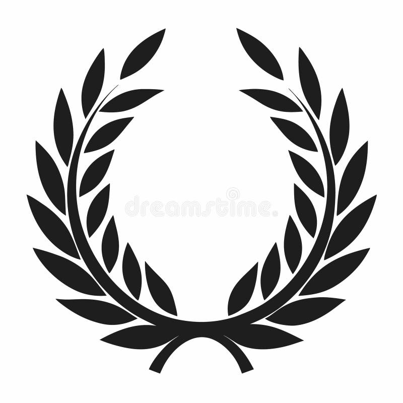 Black Silhouette of a Laurel Wreath Symbolizing Victory Achievement and Honor Vector ...