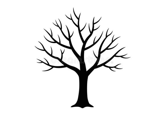 Leafless tree clip art stock vector. Illustration of outline - 365704390