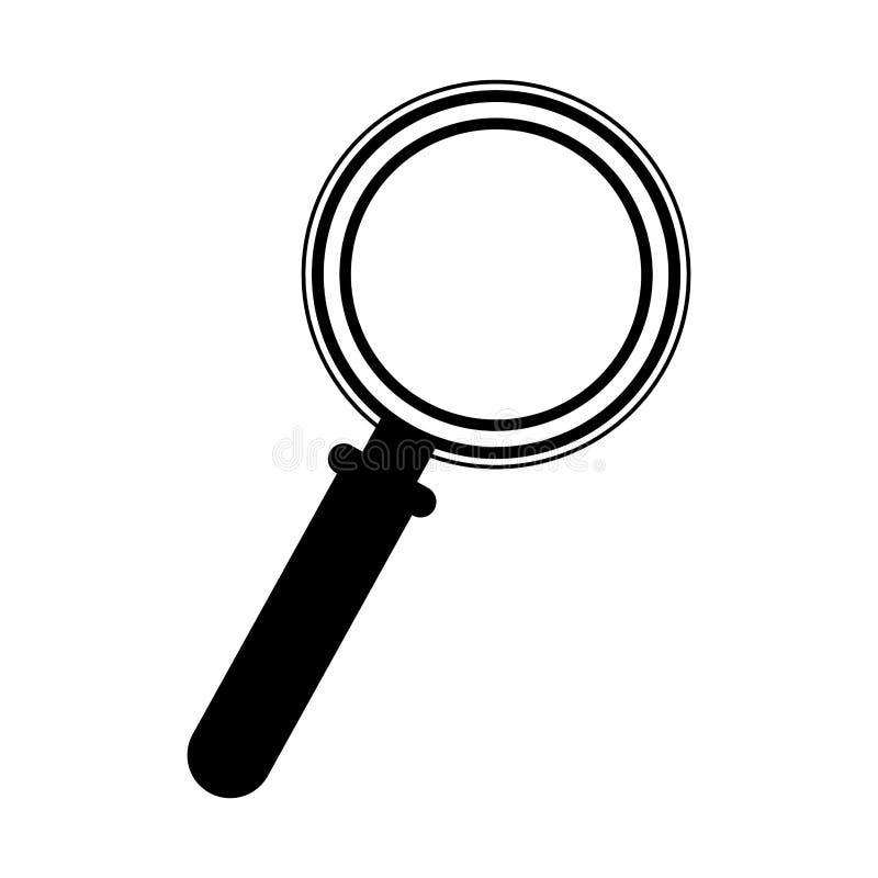 Silhouette Magnifying Glass with Notebook with Rings Stock Illustration ...