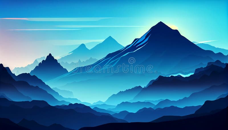 Mountain Range Gradient Stock Illustrations – 907 Mountain Range ...