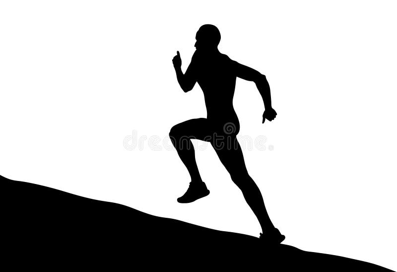 Male Runner in Blue Windbreaker and Black Tights Running Stock Image ...