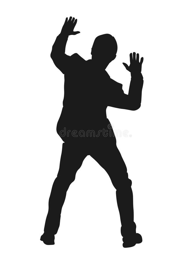 Black Silhouette of Man Standing Stock Vector - Illustration of ...