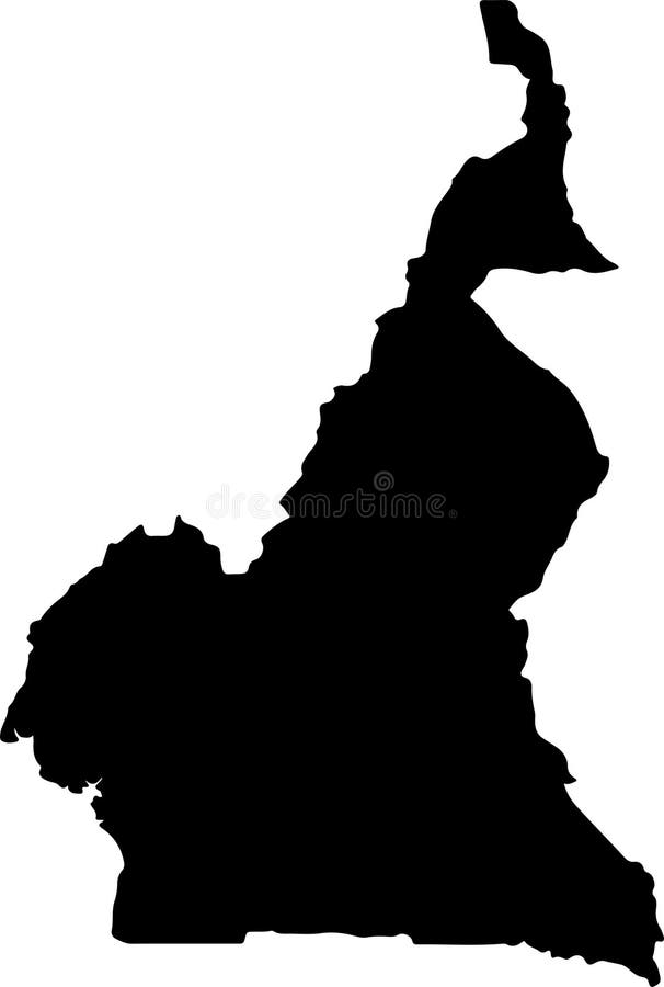 Cameroon Silhouette Map with Transparent Background Stock Vector ...
