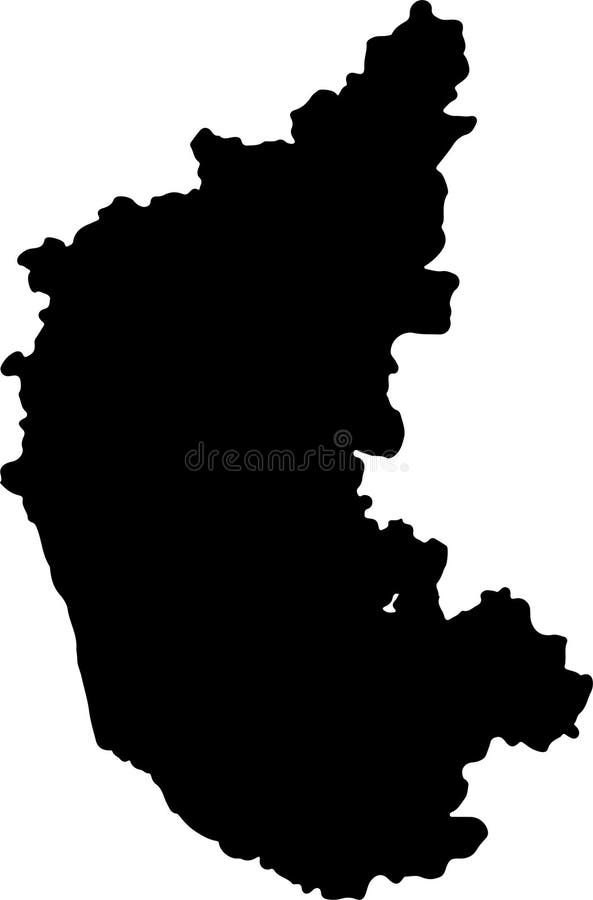 Karnataka India Silhouette Map with Transparent Background Stock Vector ...