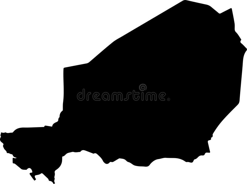 Niger Silhouette Map with Transparent Background Stock Vector ...
