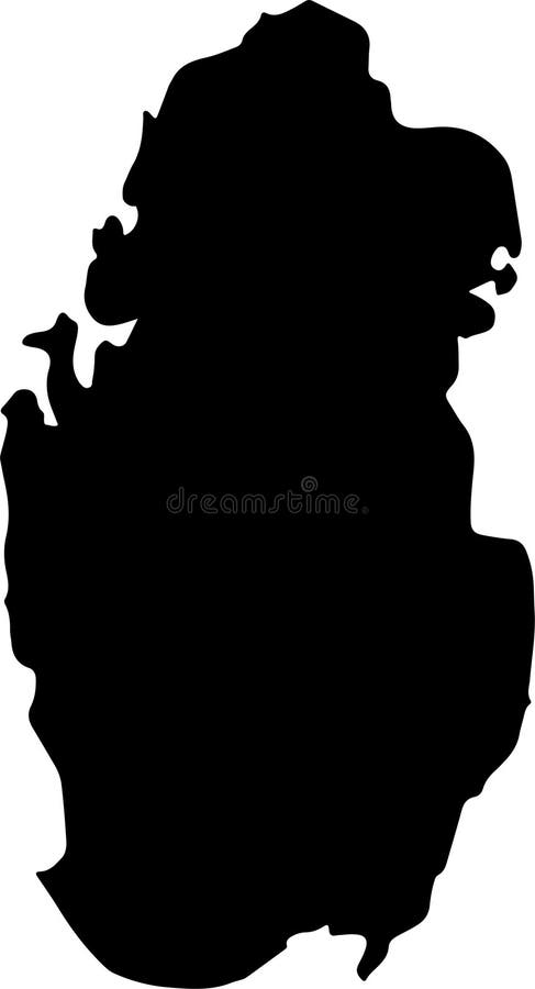 Qatar Silhouette Map with Transparent Background Stock Vector ...