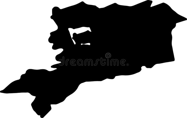 Vas Hungary Silhouette Map with Transparent Background Stock Vector ...