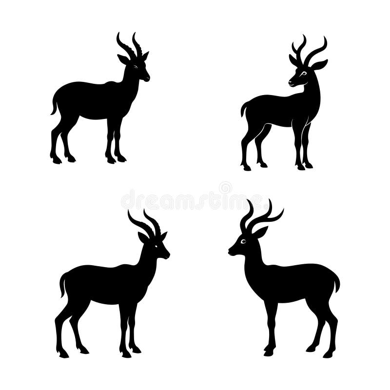 Black Silhouette of Markhor Vector Stock Vector - Illustration of white ...