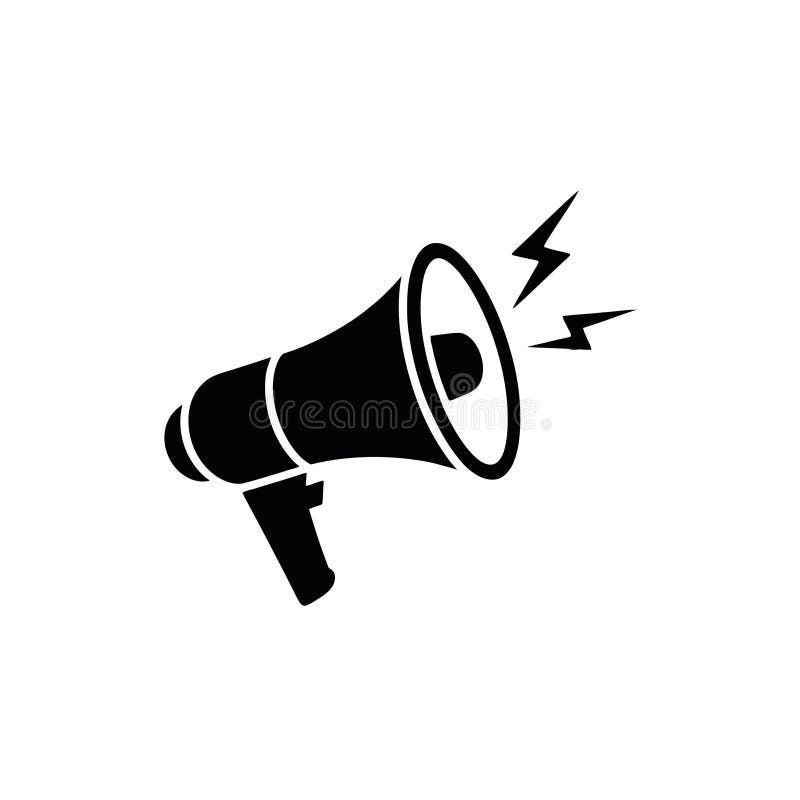 A Black Silhouette of a Megaphone is Depicted, with Sound Waves ...