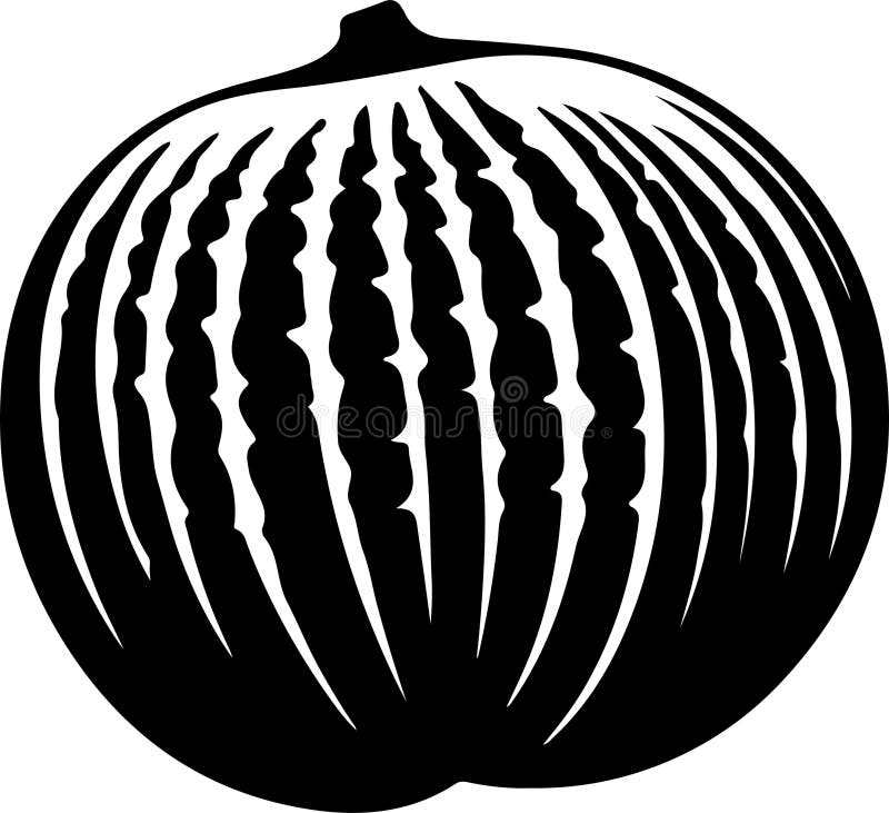 Melon Black Silhouette Generative Ai Stock Vector - Illustration of ...