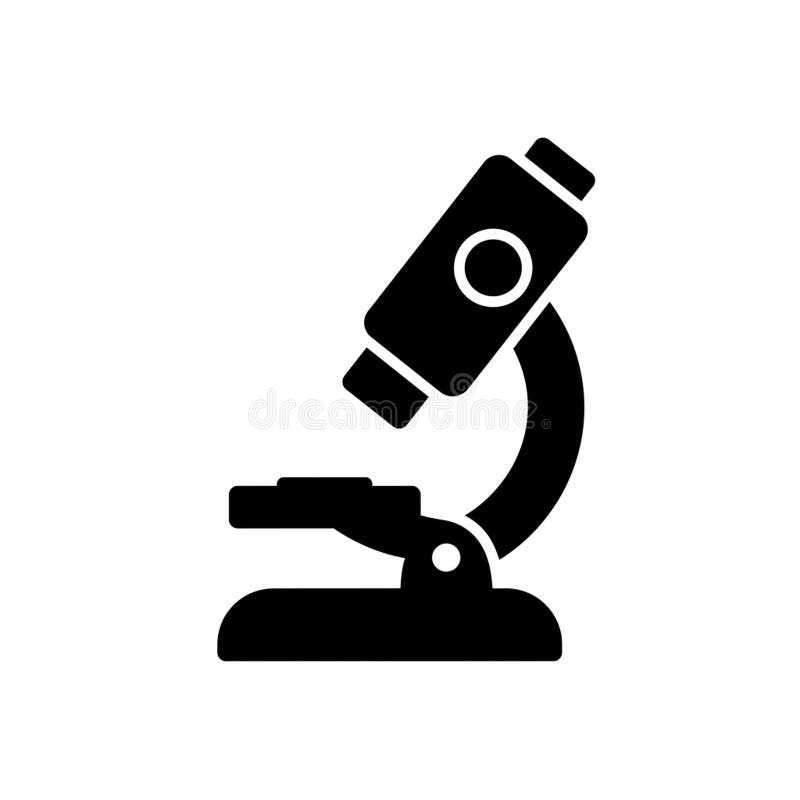 A Black Silhouette of a Microscope in a Minimalist Design Stock ...