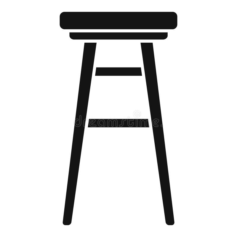 Black Silhouette of a Minimalist Bar Stool Stock Vector - Illustration ...