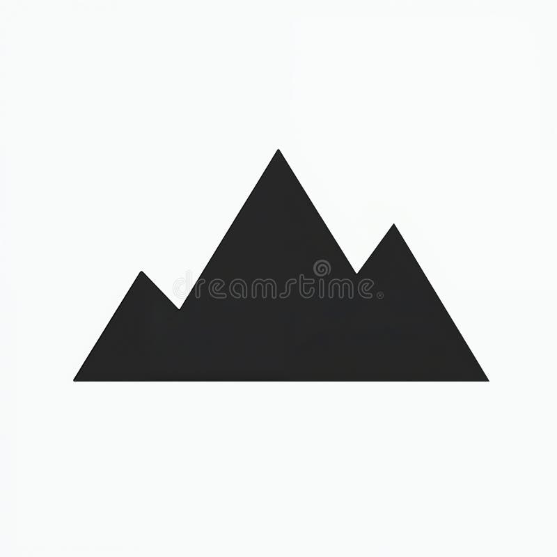 Black Silhouette of a Mountain Range with Sharp Peaks Stock ...