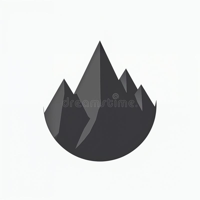 Black Silhouette of a Mountain Range with Sharp Peaks Stock Illustration - Illustration of ...