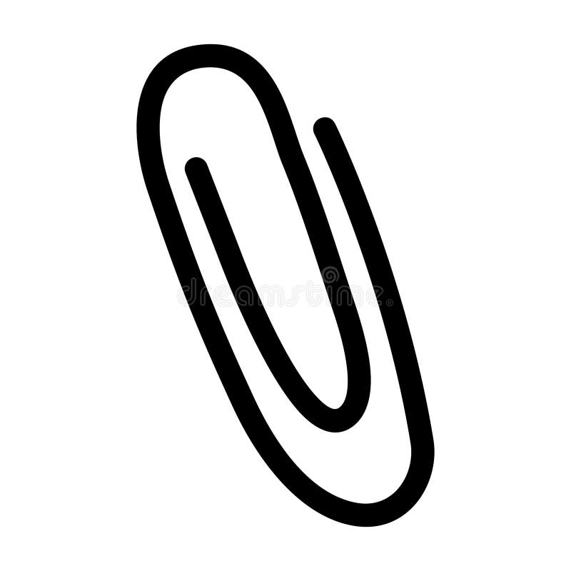 Black Silhouette of Paperclip, Glyph Icon Flat Vector Stock Vector ...