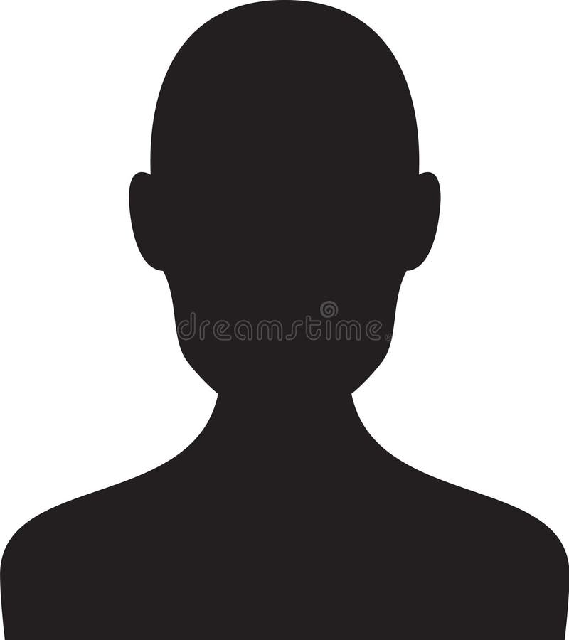 Black Silhouette of a Person Bust Facing Forward, Representing ...