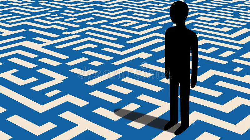 Maze Puzzle Silhouette Person Stock Illustrations – 963 Maze Puzzle ...