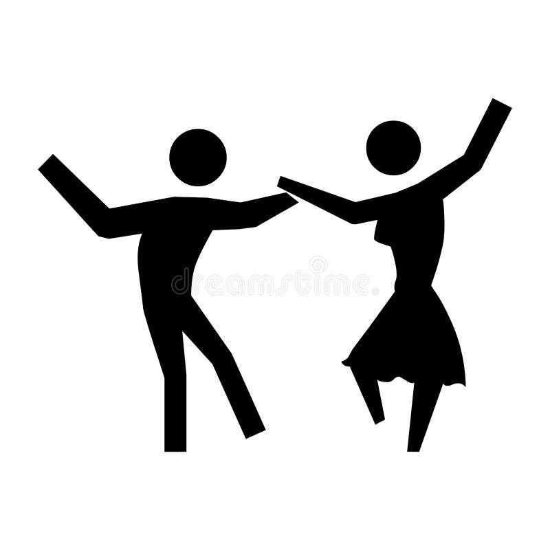 Black Silhouette Pictogram People Dancing Stock Vector - Illustration ...