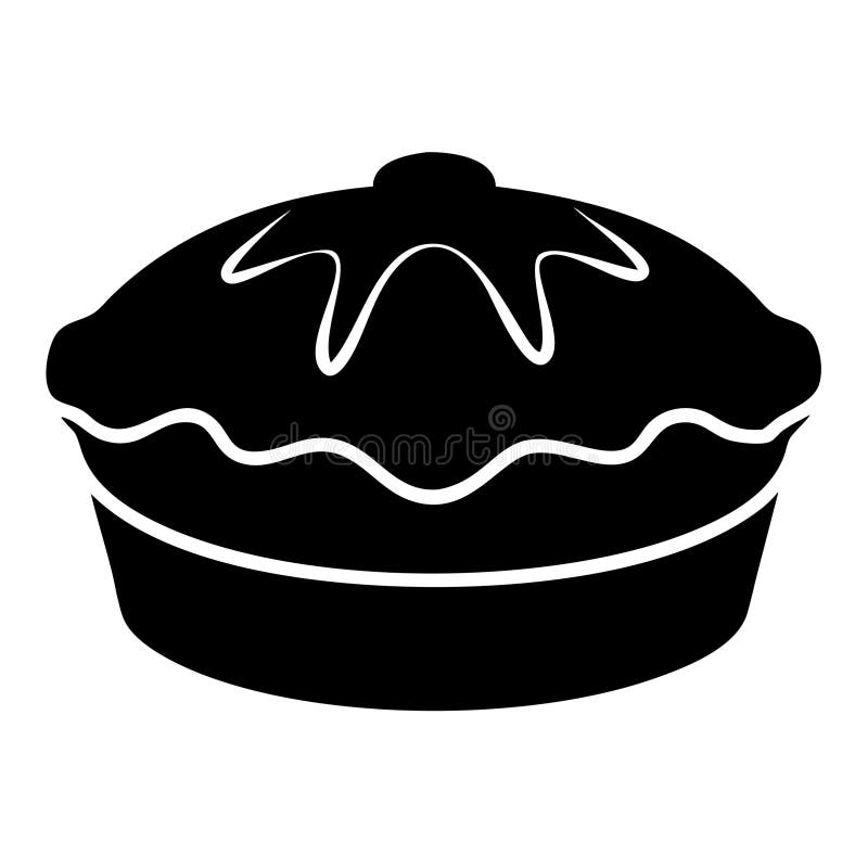 Black Silhouette of a Pie for Bakery Logo or Culinary Design Stock ...