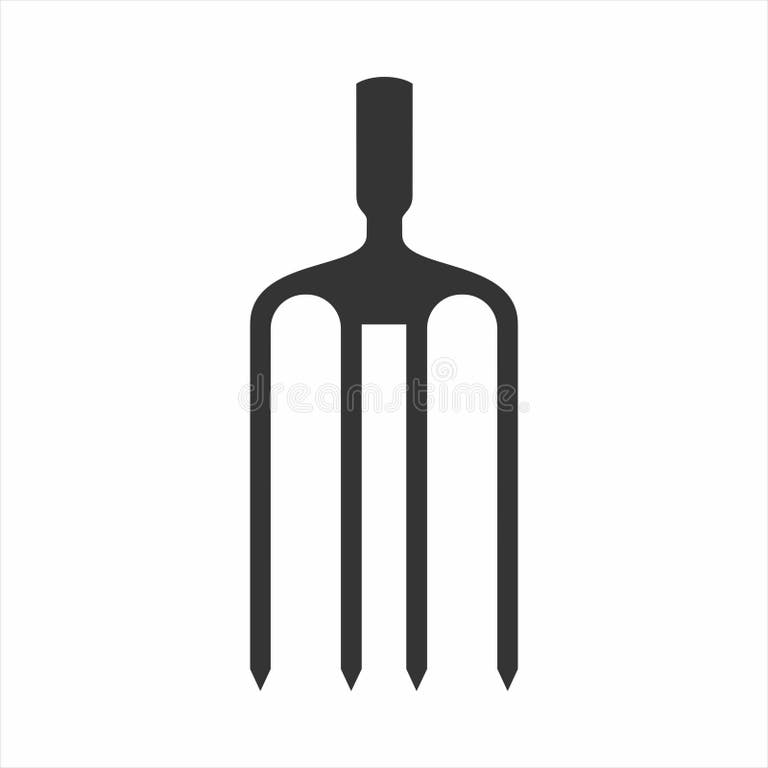 Black Silhouette of Pitchfork Stock Vector - Illustration of spring ...