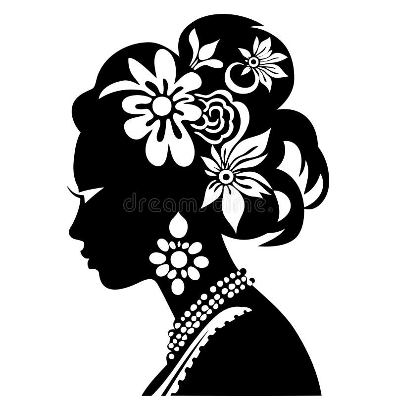 Black Silhouette of Queen. Traditional Image of the Queen Side View ...