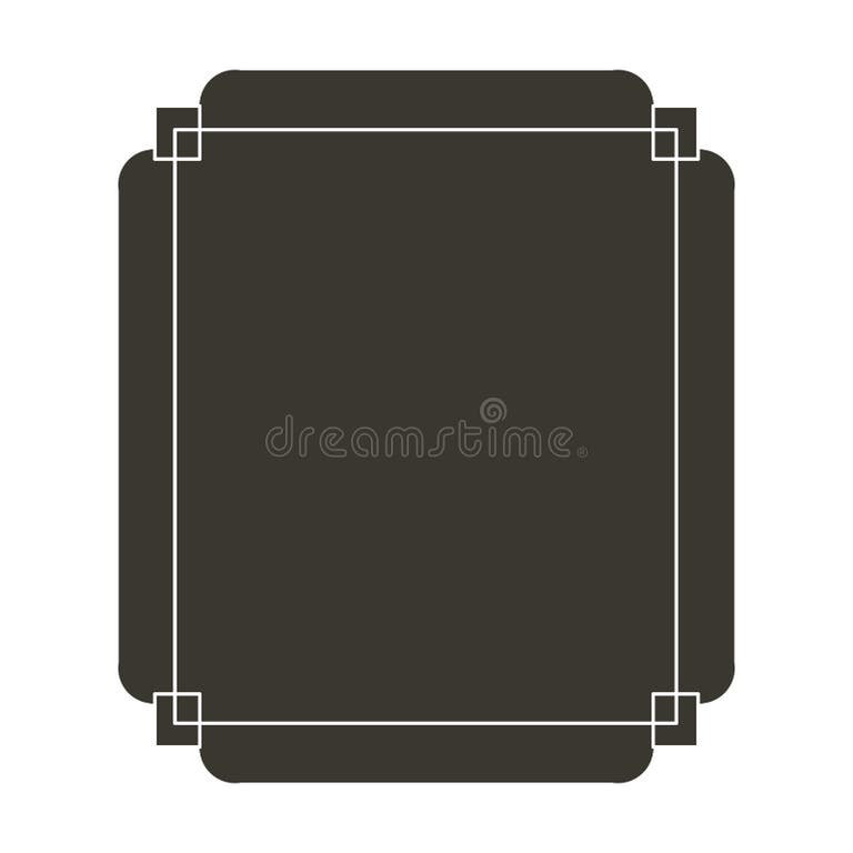 Black Silhouette Rectangle Heraldic Decorative Frame Vector ...