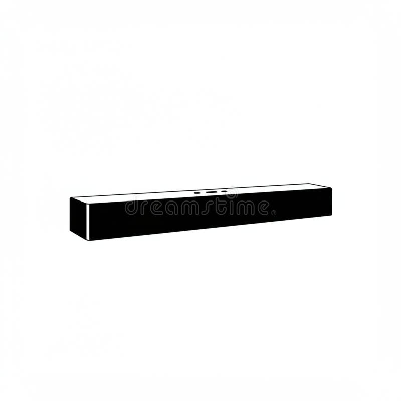 Black Silhouette of a Rectangular Electronic Device, Likely a Soundbar ...