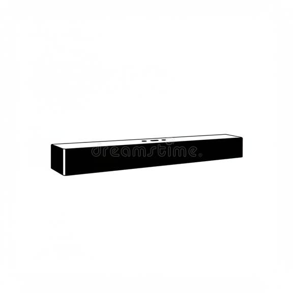 Black Silhouette of a Rectangular Electronic Device, Likely a Soundbar ...