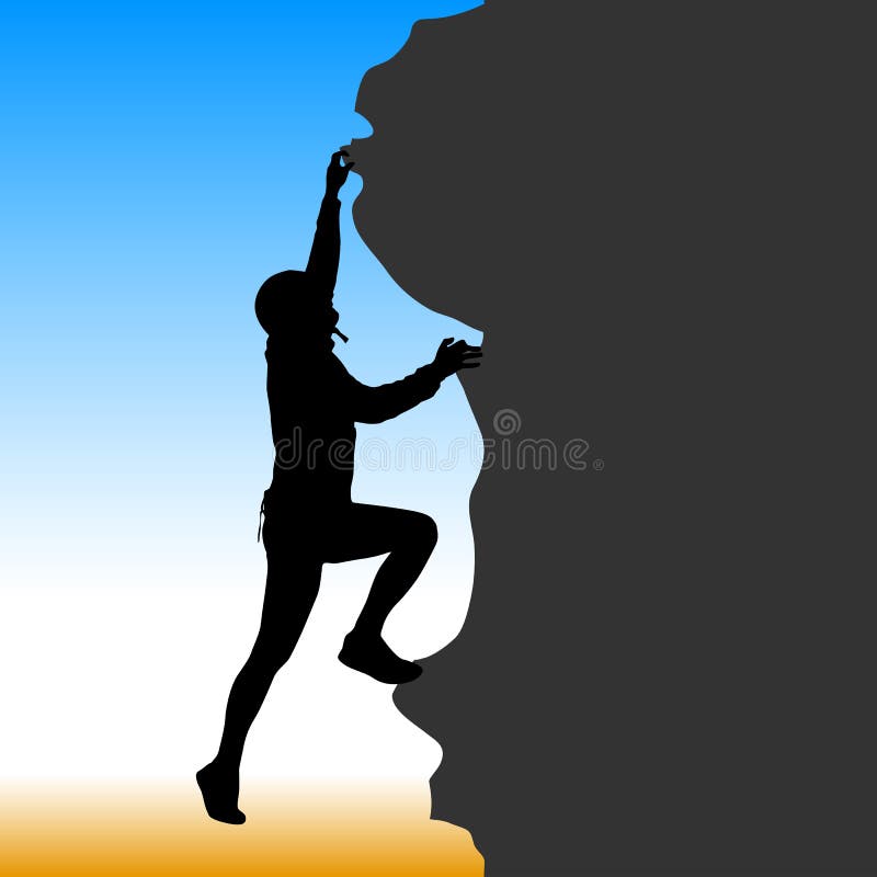 Mountain Climber Black White Silhouette Stock Illustrations – 916 ...