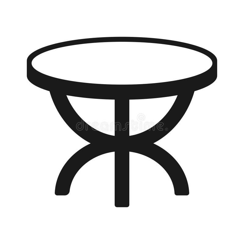 Black Silhouette of a Round Table Stock Vector - Illustration of ...