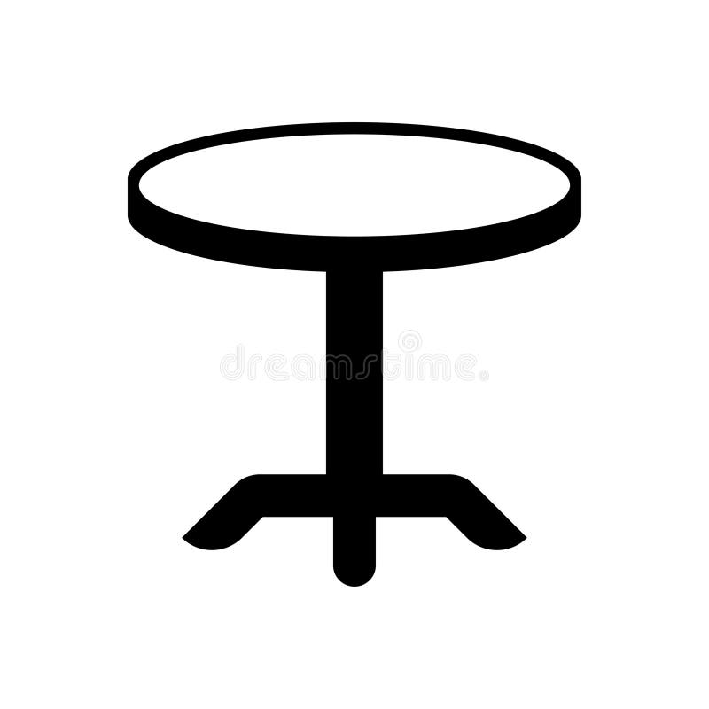 Black Silhouette of a Round Table. Vector Illustration Stock Vector ...