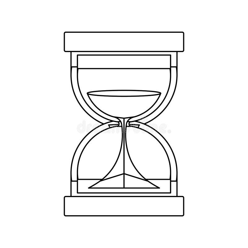 Black Silhouette with Sand Clock Stock Vector - Illustration of minute ...