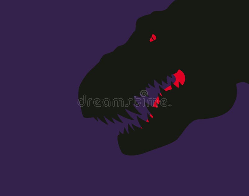Black Silhouette of a Scary Dragon Head. Stock Vector - Illustration of ...