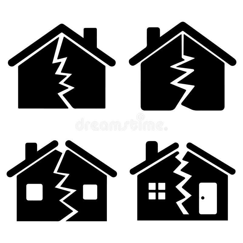 Broken House Building Minimal Infographic Banner Vector Stock Vector ...