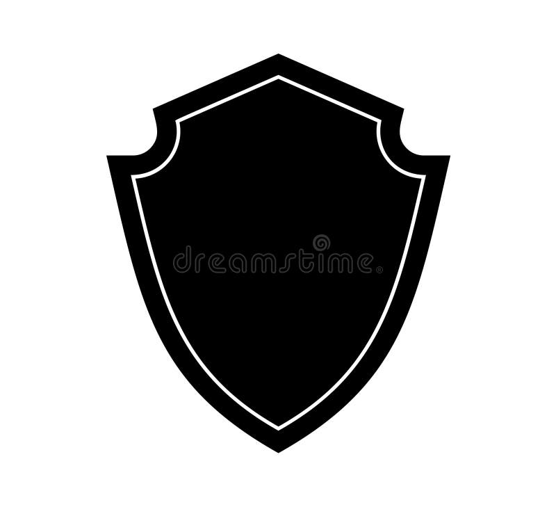 Black Silhouette Shield Frame Logo. Vector Template Sign of Protection ...