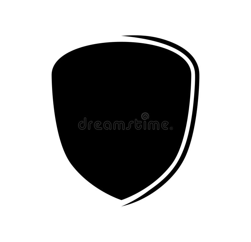 Black Silhouette Shield Frame Logo. Vector Template Sign of Protection ...